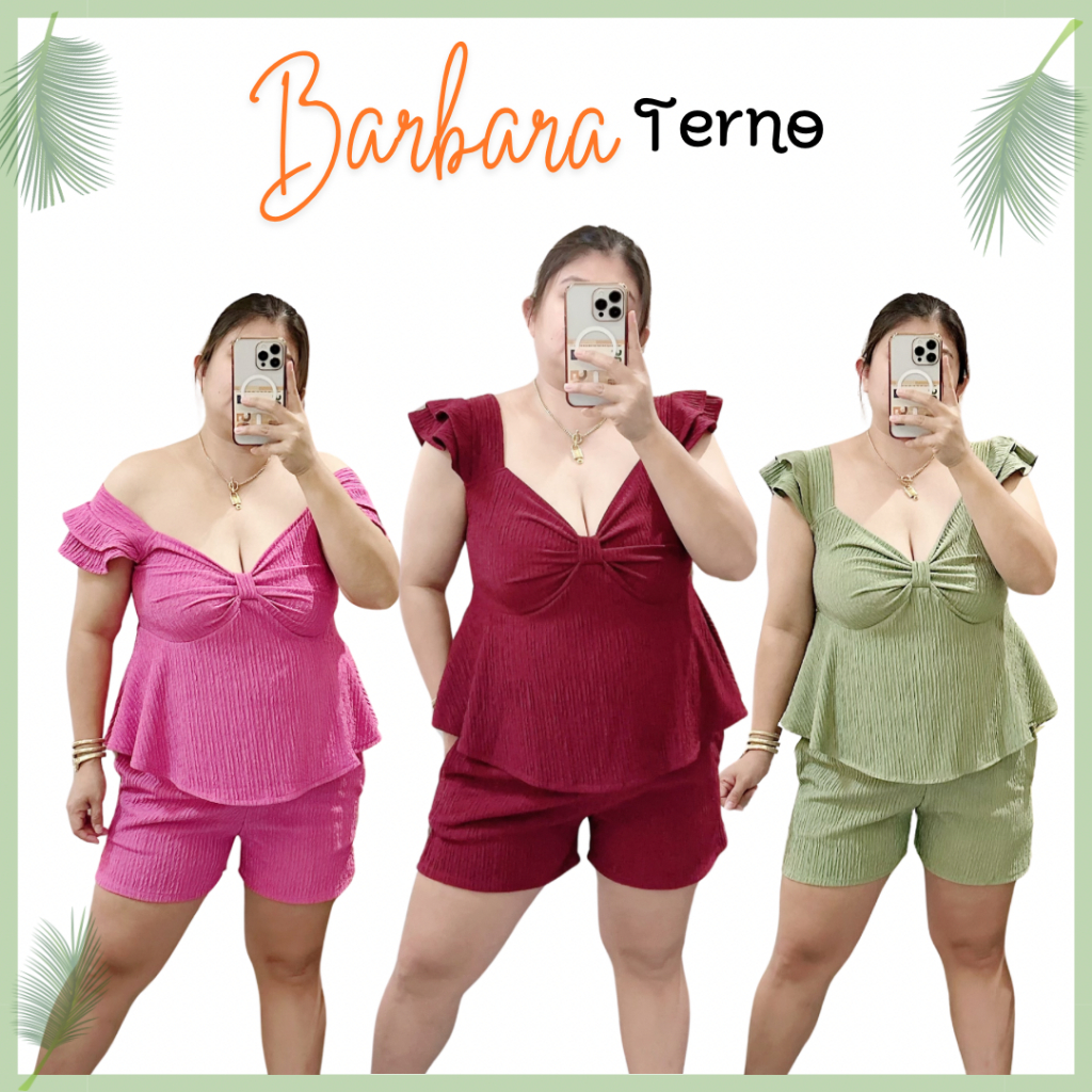 GANEA BARBARA Plus Size peplum Coordinates Terno for woman | Shopee ...