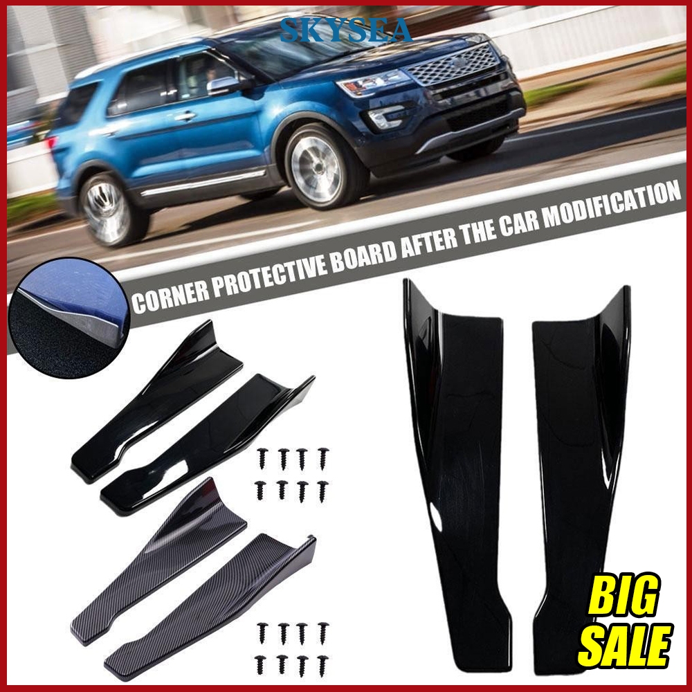 1 Pair Universal Car Rear Bumper Lip Trim Protector Car Side Skirt ...