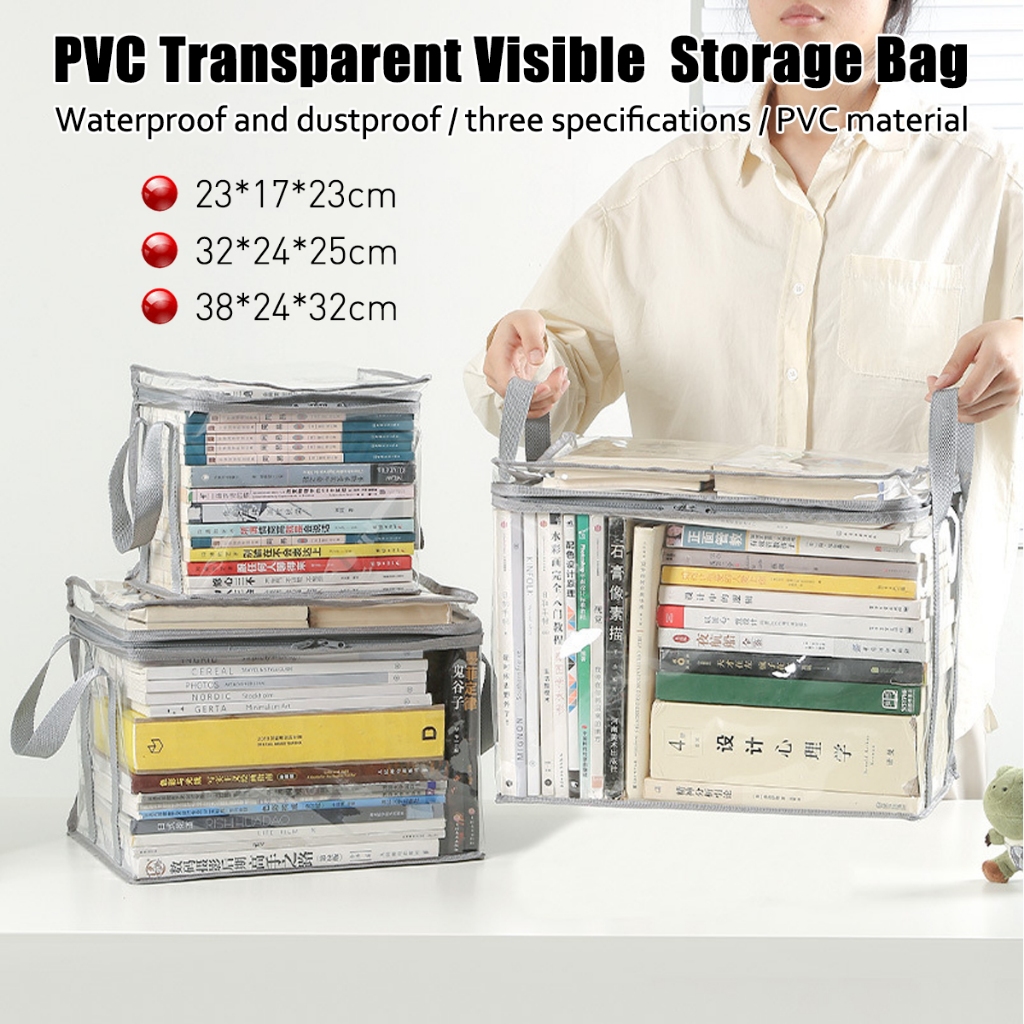 Transparent Book Storage Bag Miscellaneous Items Pocket Waterproof ...