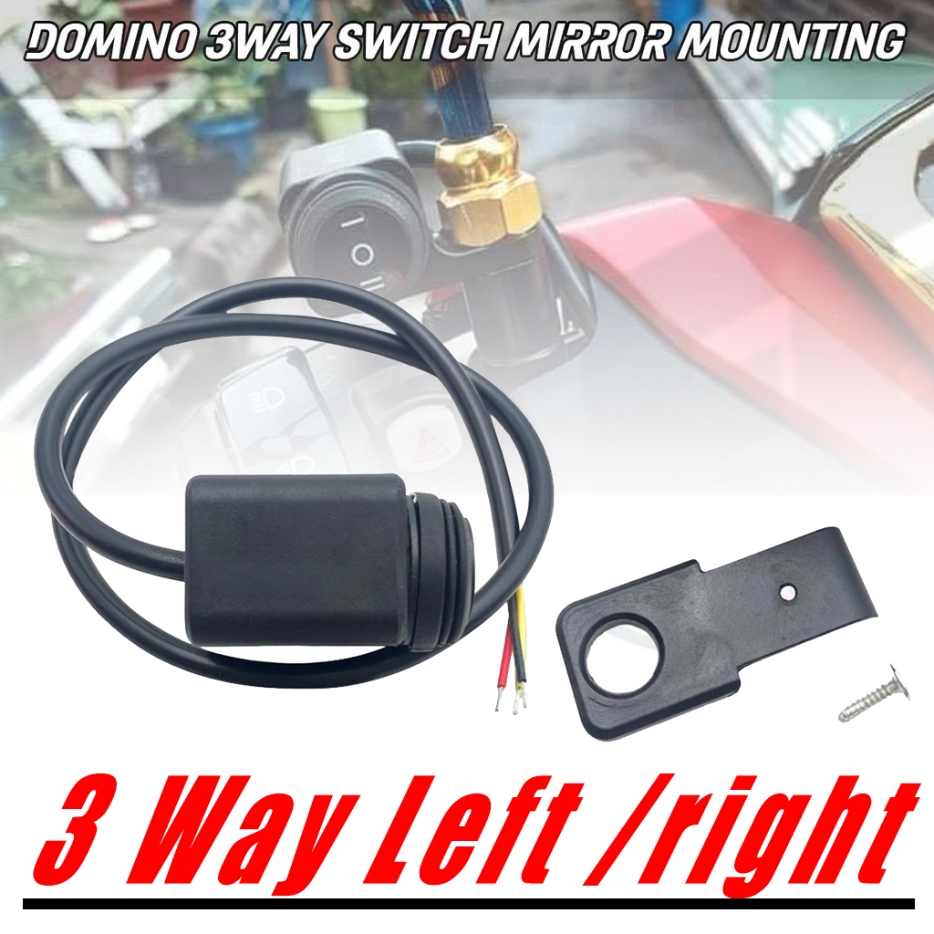 Motorcycle Mini Driving Light Mirror Mount Switches 3 Way Switch Hazard ...
