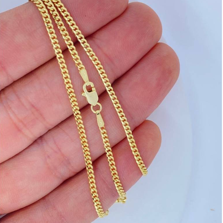 18K Saudi Gold Necklace Original, Double Chain, Gift for Her and His ...