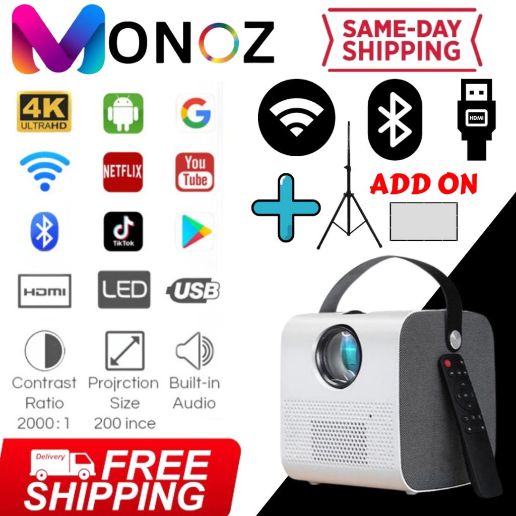 Q3 4K Ultra HD Smart Projector – WiFi, Bluetooth, iOS & Android Support ...