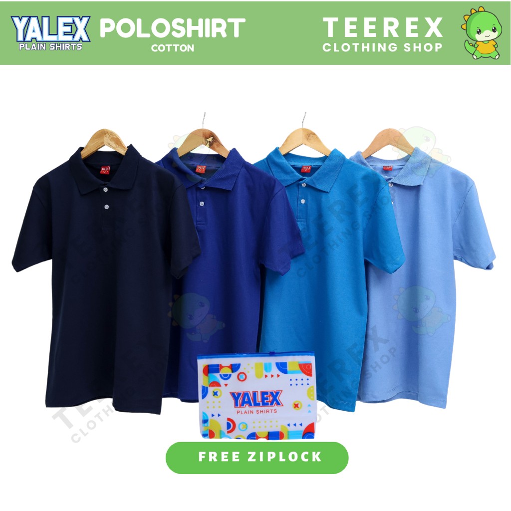 YALEX COTTON POLO Plain for Men and Women SHADES OF BLUE | Shopee Philippines