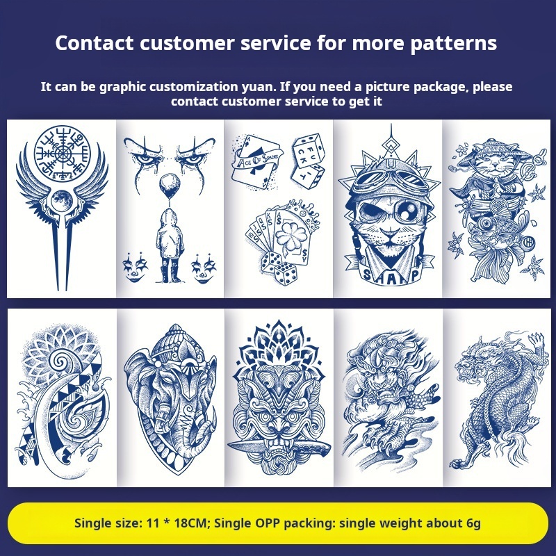 Herbal tattoo stickers Plant semi-permanent waterproof tattoo juice ...