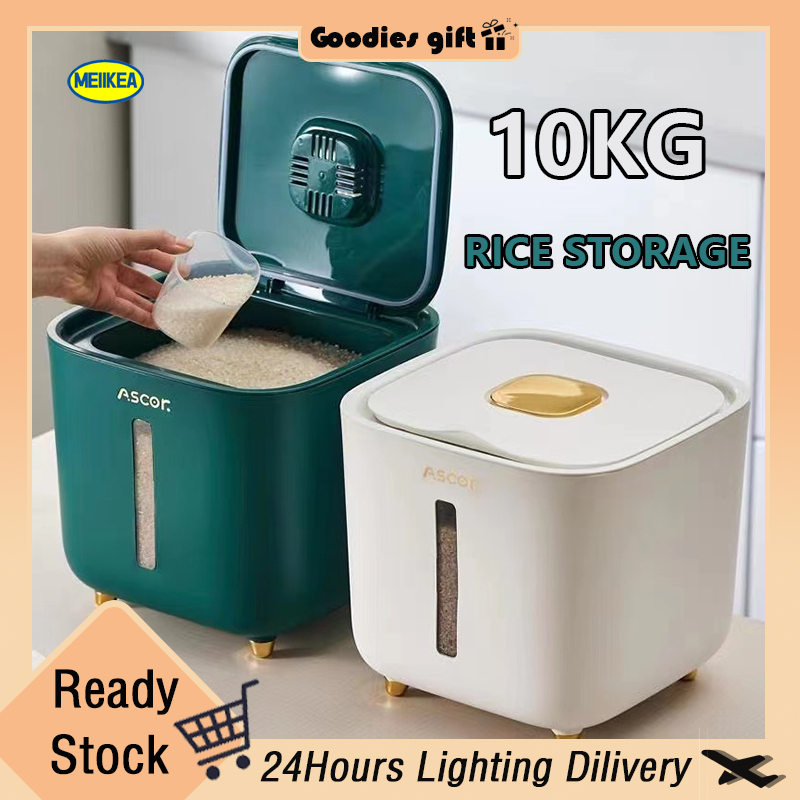 10KG Rice Storage Insect and Moisture Proof Rice Storage Box Sealed ...