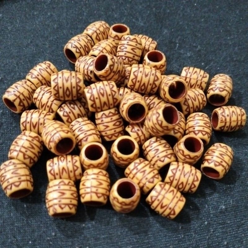 10x10mm Wooden Pattern Spacer Beads (50 Pieces) | Shopee Philippines