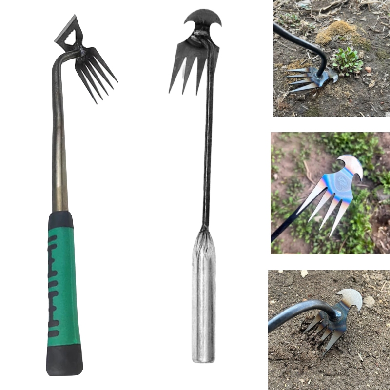 Weeding uprooting tool Portable Steel 4/5 Teeth weeder digging root ...