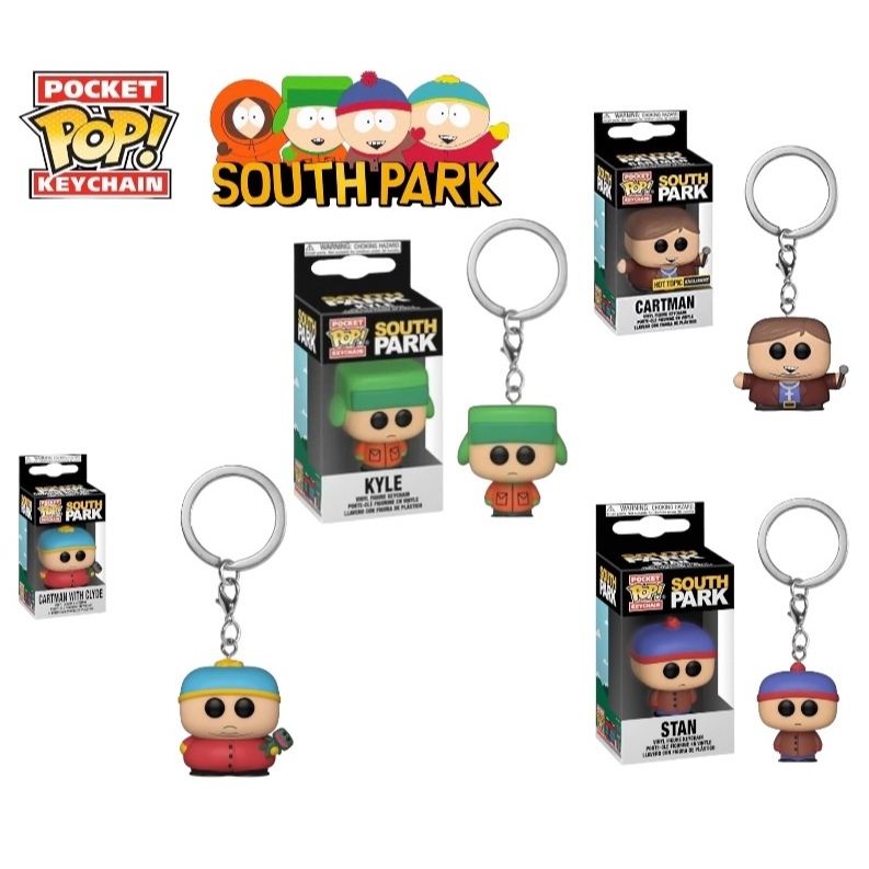 SOUTH PARK POCKET POP KEYCHAINS (STAN, Cartman with Clyde, Kyle ...