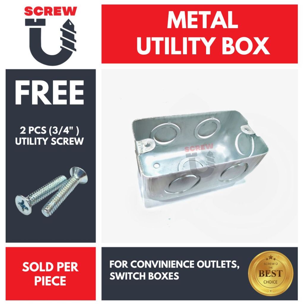 Utility Box Electrical Metal Box !!!WITH 2PCS UTILITY SCREW 3/4 ...