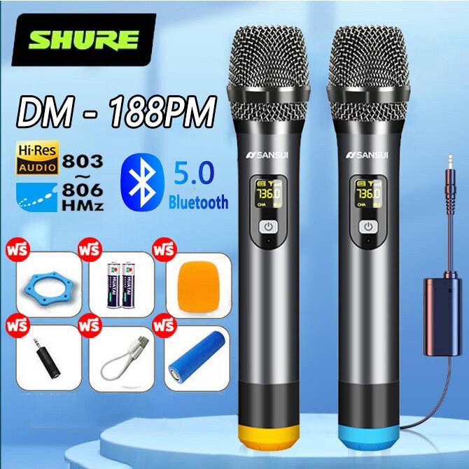 Professional Wireless Microphone Bluetooth UHF For Videoke Dual ...