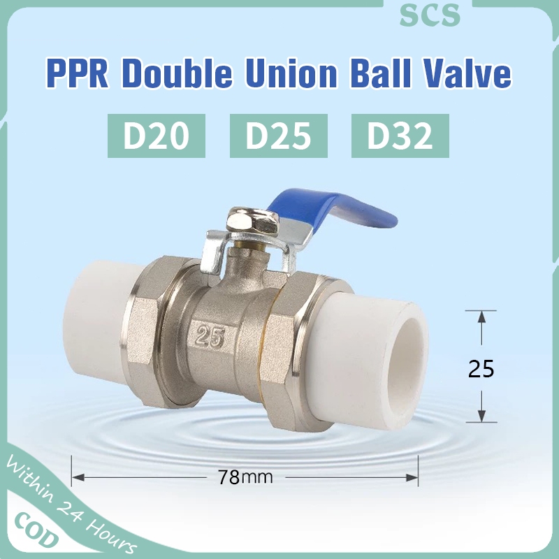 DN20 DN25 DN32 PPR Double Union Ball Valve Plumbing Fitting | Shopee Philippines