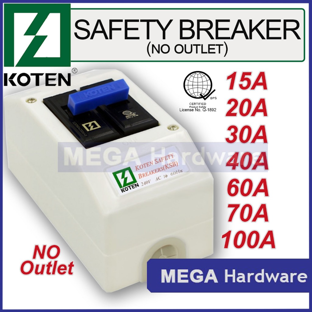 KOTEN SAFETY BREAKER KSB KSB-S with Enclosure (WITH OR NO Outlet) 15A ...