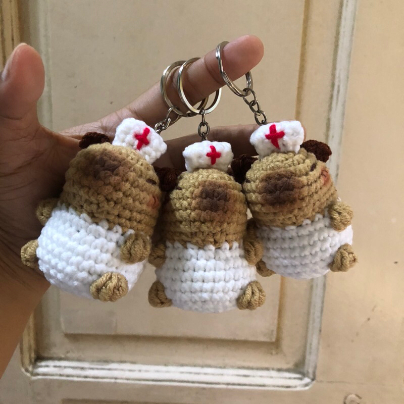 Capybara Nurse Amigurumi Crochet Keychain | Vitamin Cee | Shopee ...