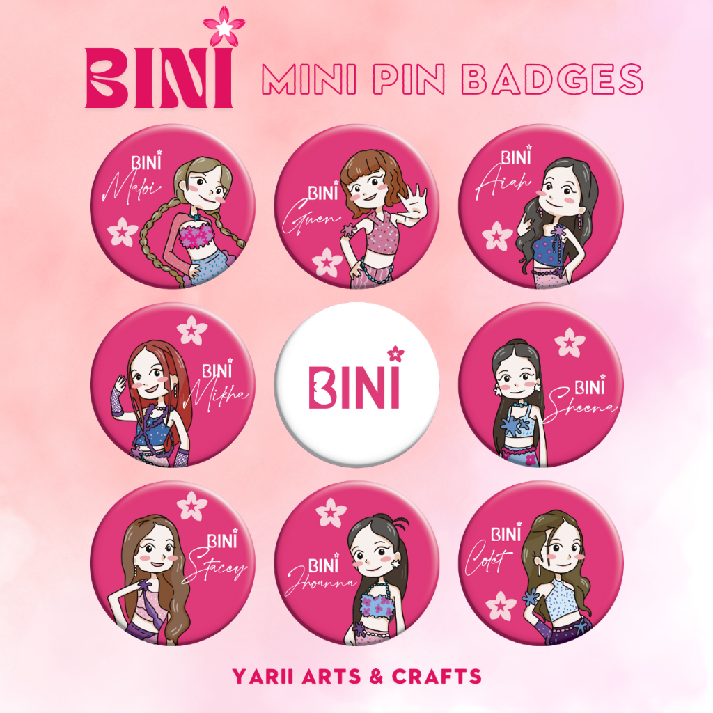 BINI Mini Button Pins/Badges (32mm) | Shopee Philippines