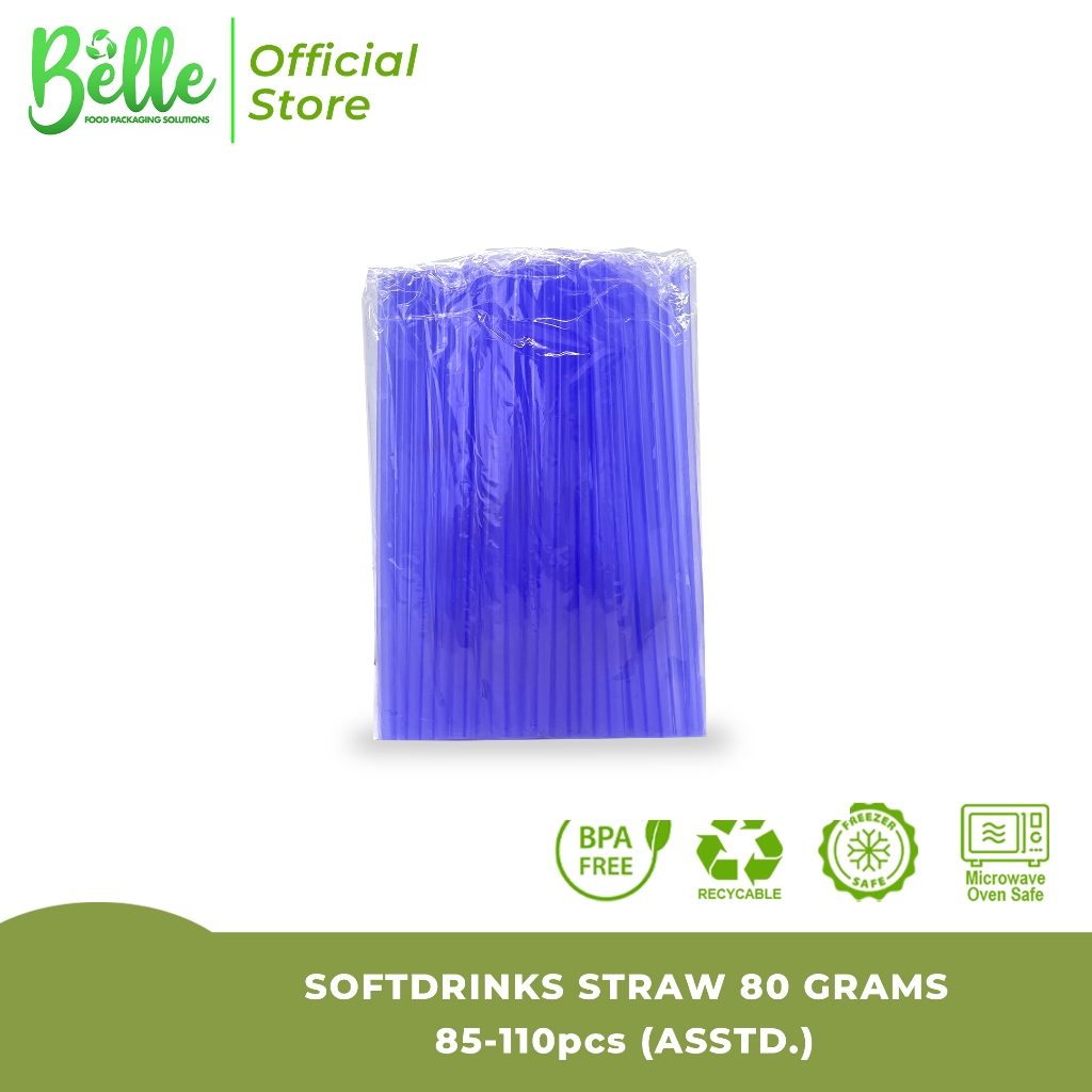 Belle Softdrinks Straw Assorted Color, 80grams to 100grams | Shopee ...