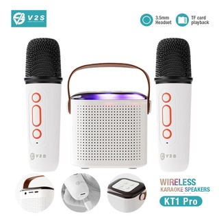 V2S KT1Pro Wireless Karaoke Speaker With Wireless Microphone Home KTV ...