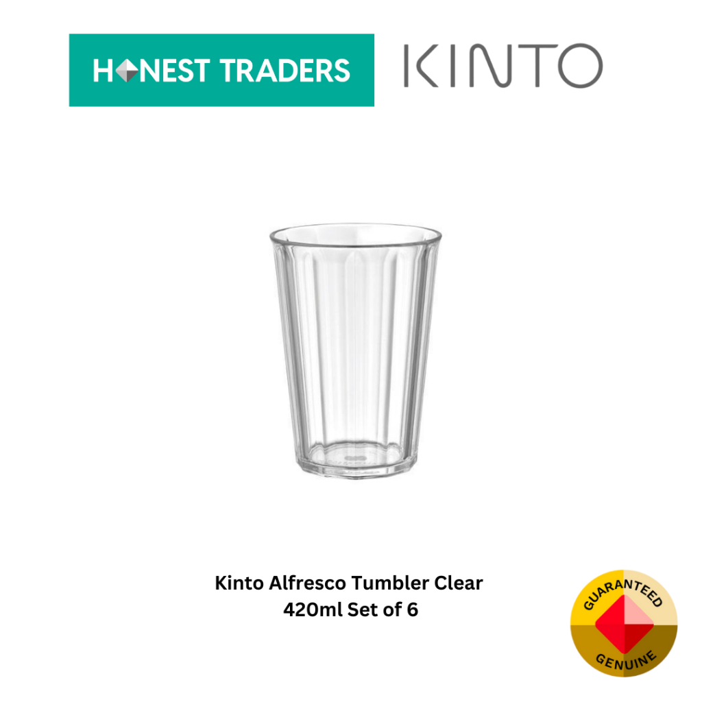 Kinto Alfresco Tumbler Set Of 6 420Ml Beautifully Finished, Indestructible Bamboo and Plastic ...