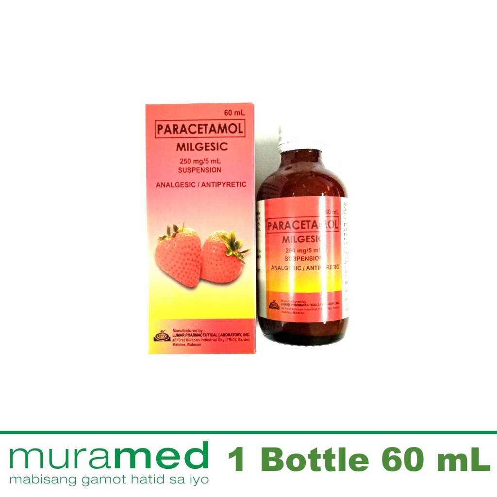 Milgesic Paracetamol Suspension 250 mg 60 mL | Shopee Philippines