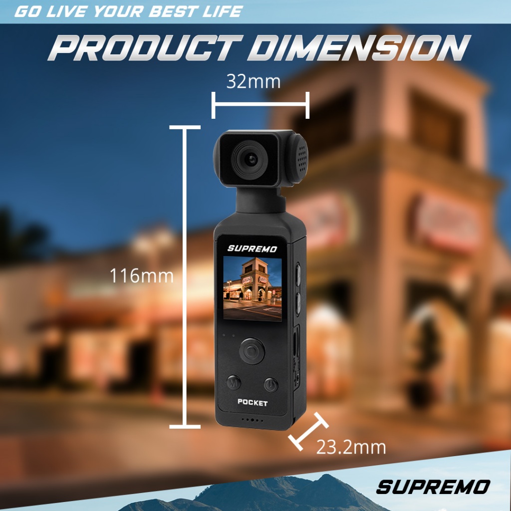 Supremo Ultra HD Pocket Action Camera - Black 1.3" HD the front LCD ...
