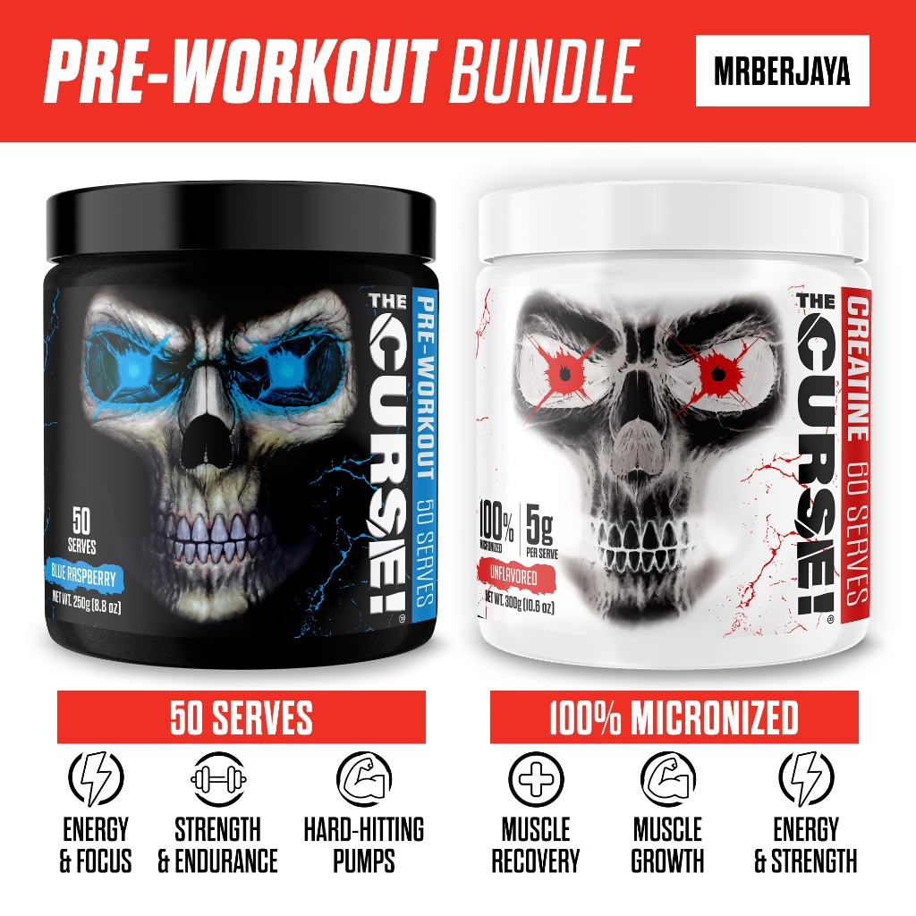 JNX Sports The Curse Preworkout 50 Servings Pre Workout and Curse Creatine 60 or 100 Servings ...