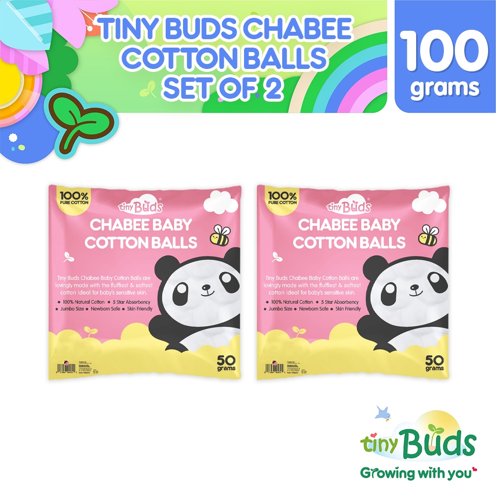 Tiny Buds Chabee Baby Cotton Balls 50g Set of 2 | Shopee Philippines