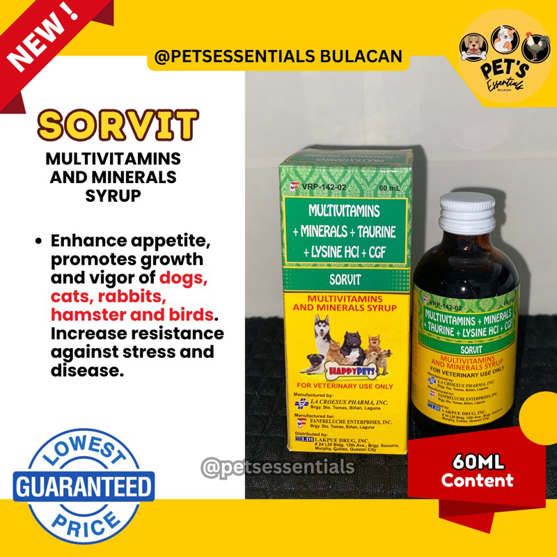 Sorvit Multivitamins 60ml for dogs and cats WITH FREE 1 SACHET ...