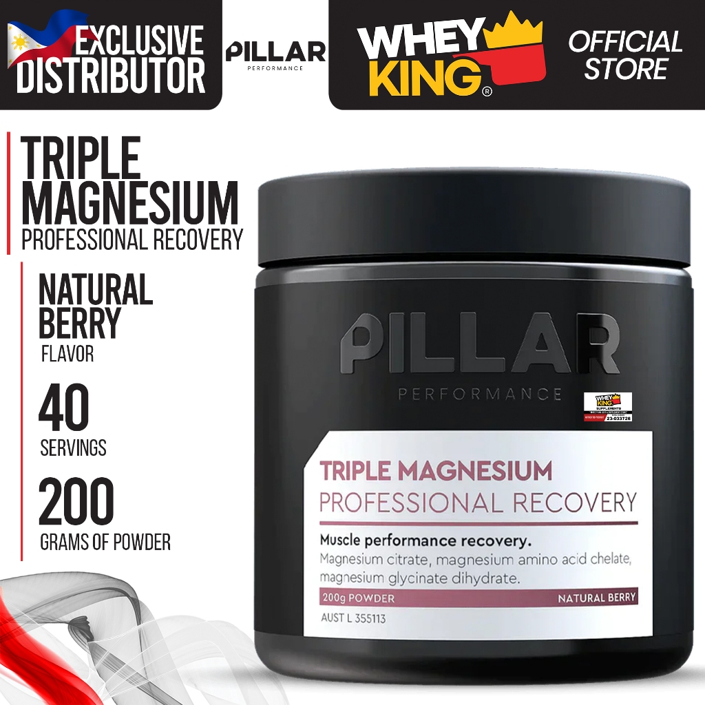 PILLAR Performance l TRIPLE MAGNESIUM POWDER 200g Support Neuromuscular ...