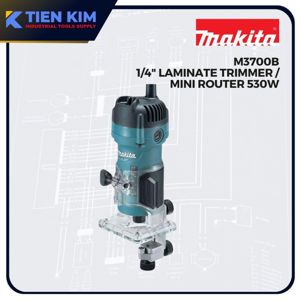 Makita M3700B 1/4" Laminate Trimmer / Mini Router 530W | Shopee Philippines