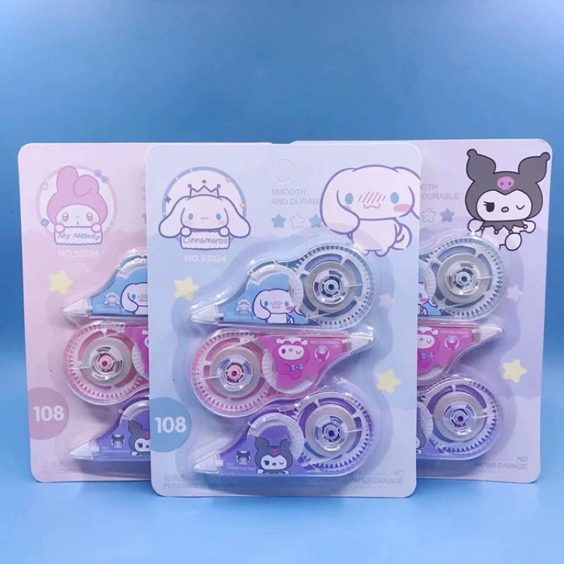 Thegiftfairy 3pcs Sanrio Motif Correction Tape Type -X Roll Cinnamoroll ...