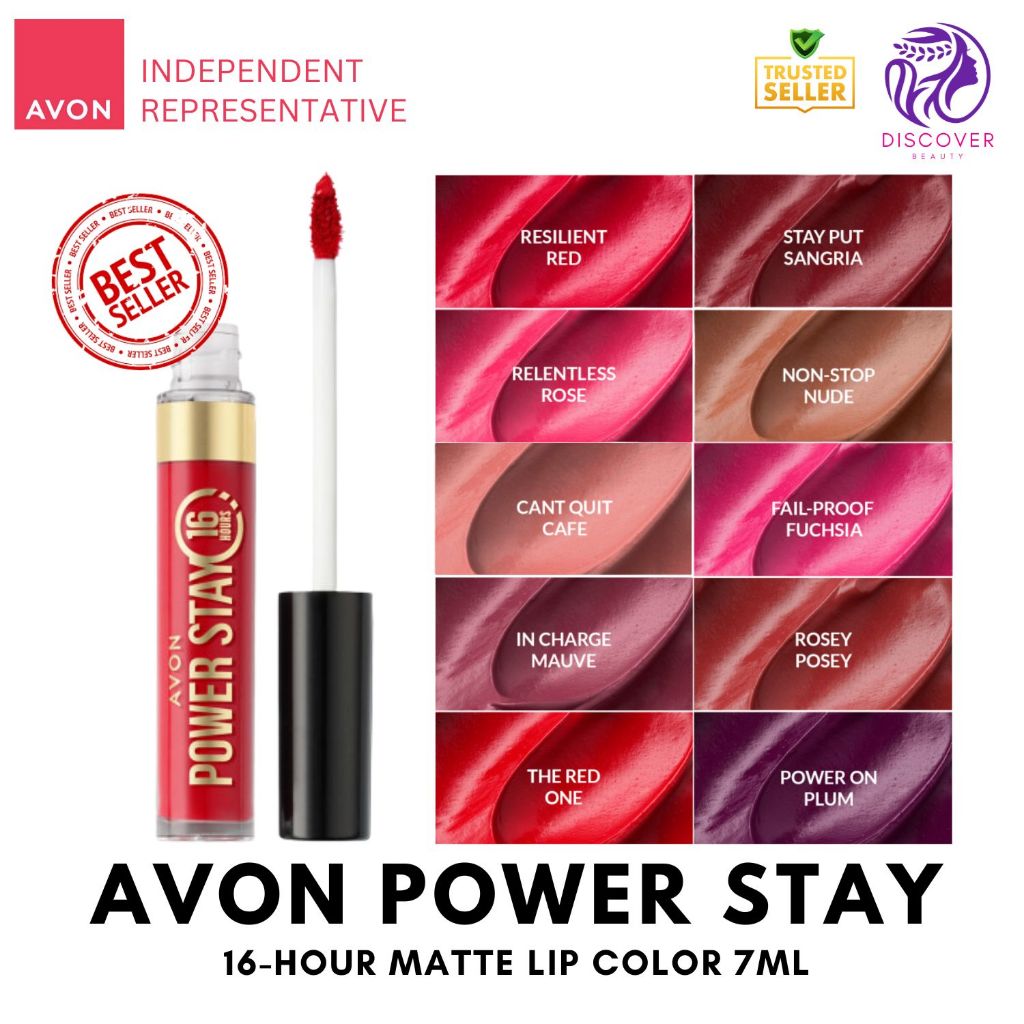 Avon POWER STAY 16-Hour Matte Lip Color 7ml | Shopee Philippines