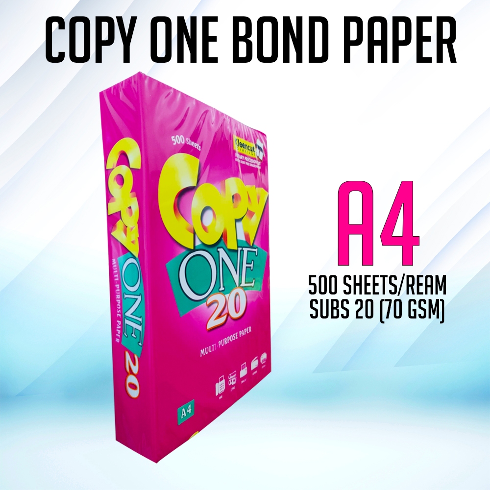 Copy One Bond Paper White Short, Long & A4 Size 70Gsm - 500 sheets per ...