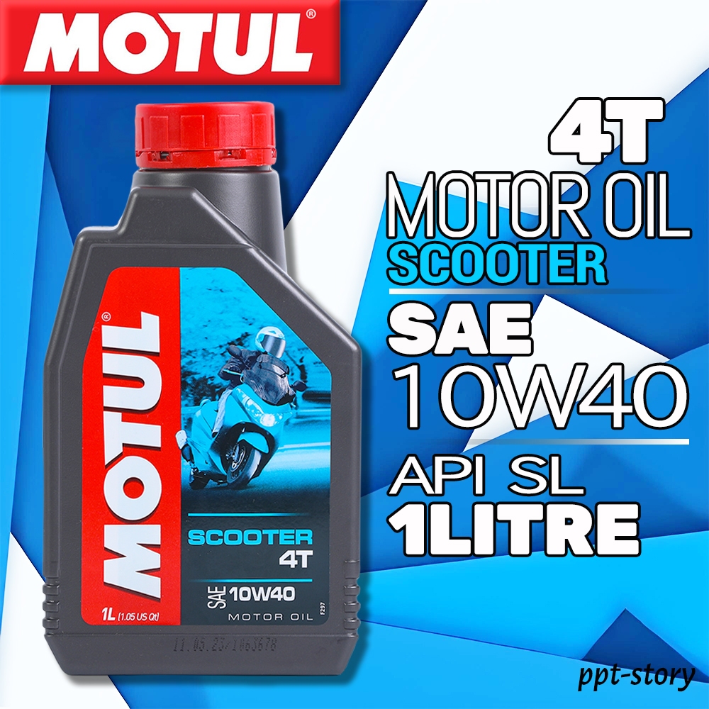 MOTUL Scooter Motor Oil 10W-40 1L Fully Synthetic 4-stroke Motorcycle ...