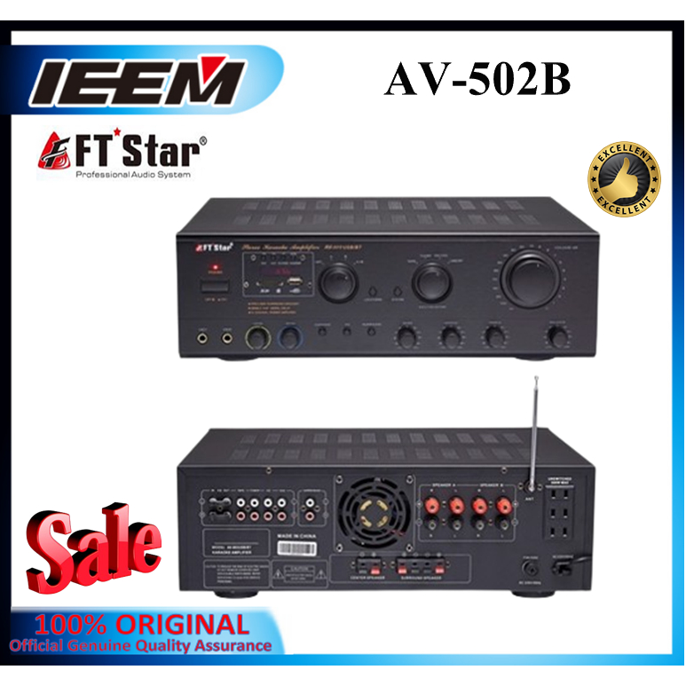 The New FT-Star digital karaoke mixing AV-502B Amplifier 2 x 500W with ...