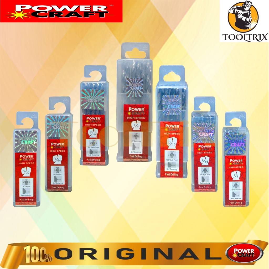 Power Craft ORIGINAL HSS Drill Bits Heavy Duty (Sold per tube-10pcs ...