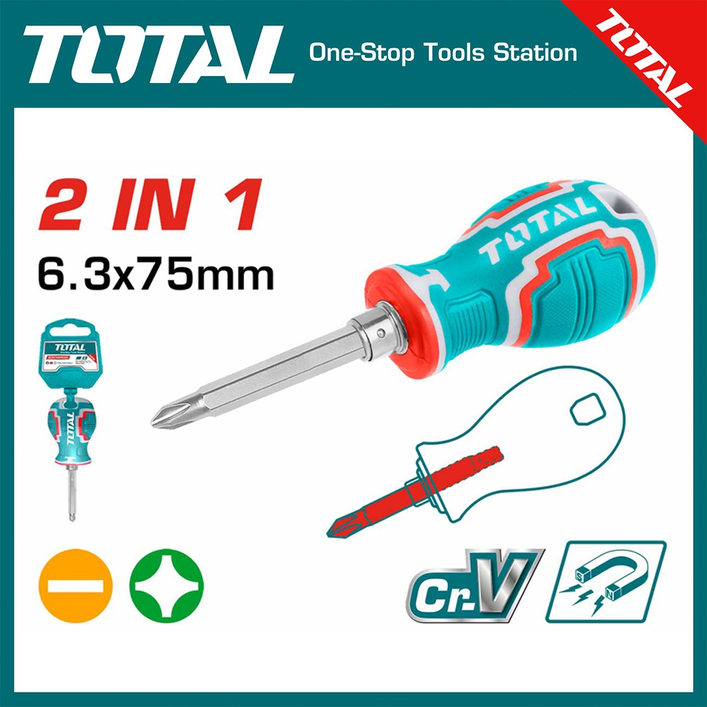 TOTAL 2 IN 1 SCREWDRIVER SET (Big)THT250226 / (Small) THT250216 Cross ...