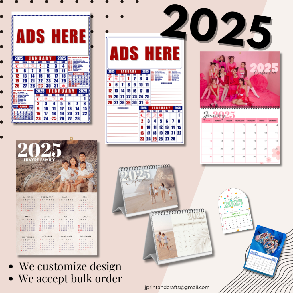 PERSONALIZED COMMERCIAL CALENDAR LONG/A3 | Shopee Philippines