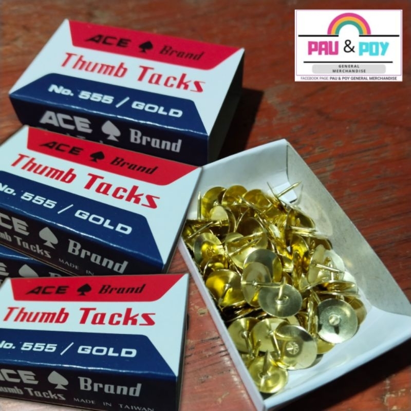 {ACE BRAND} THUMBTACKS 1 BOX 75 PCS or more / SOLD PER BOX | Shopee ...