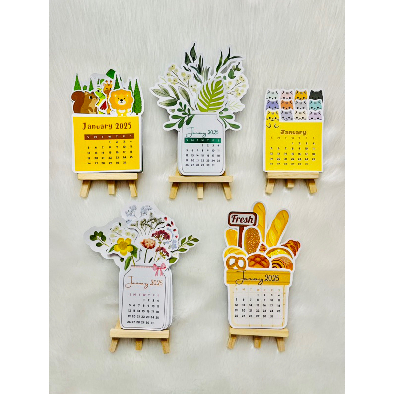 2026 Mini Desk Calendars with wooden stand | Shopee Philippines