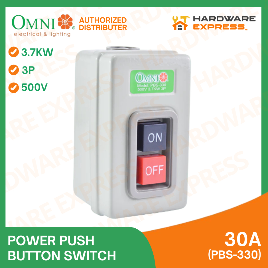 Omni PBS-330 Power Push Button Switch 30A 3.7KW 500V | Shopee Philippines