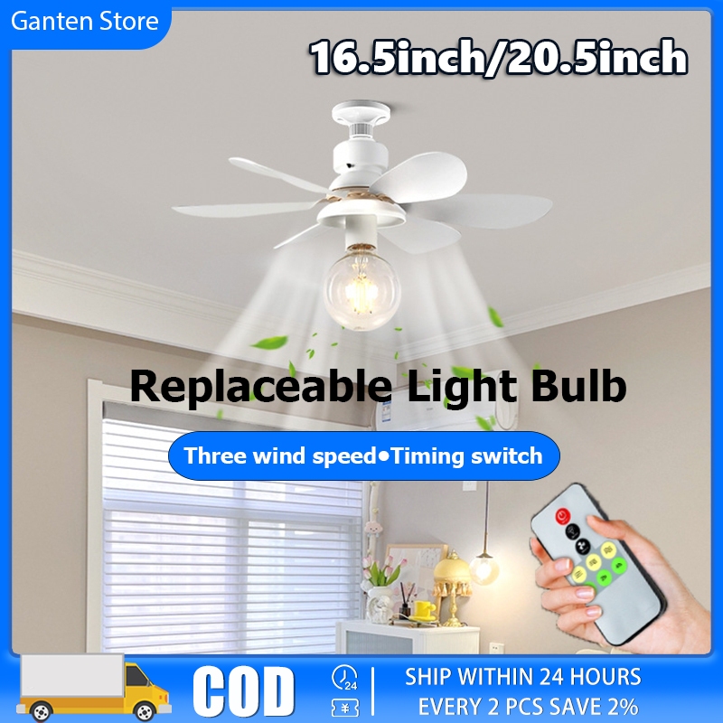 New Ceiling Fan E27 Socket Ceiling Fan Silent Fan With Remote Control ...