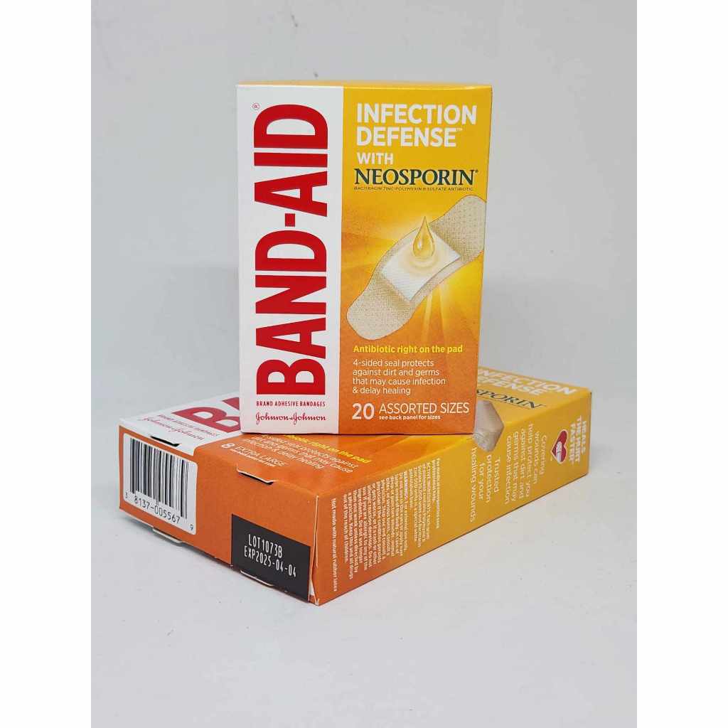 BAND-Aid Adhesive Bandages Infection Defense With Neosporin Antibiotic ...