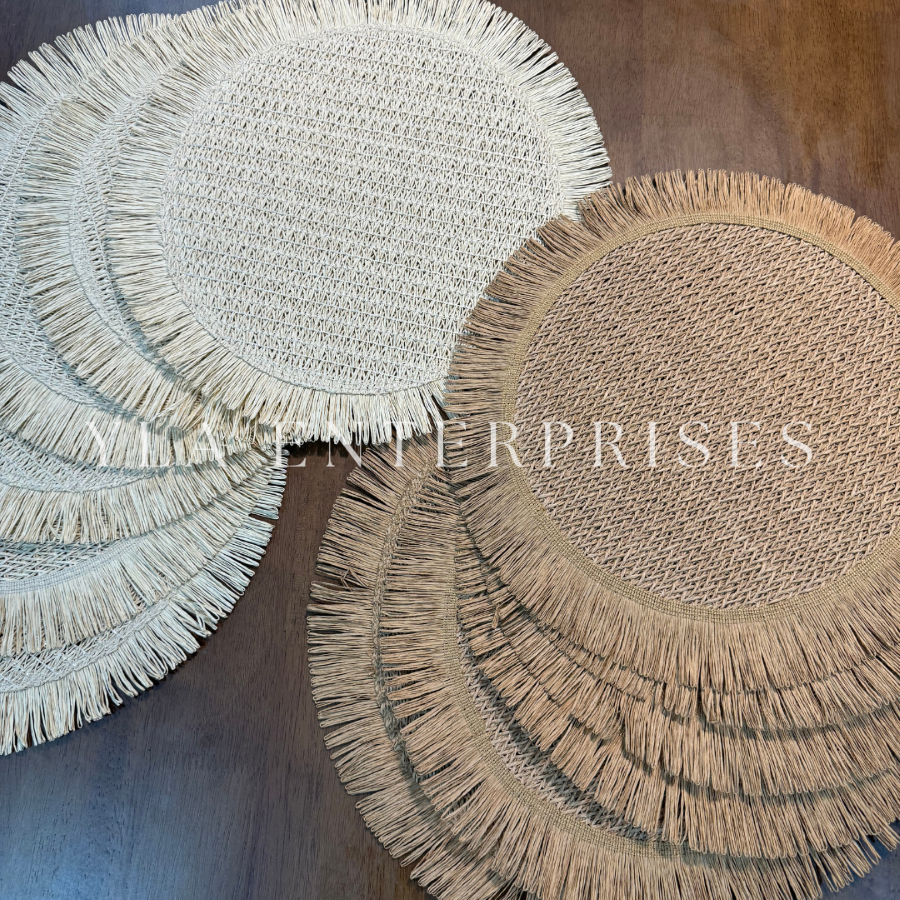 YLA - NATIVE RAFFIA PLACEMAT AESTHETIC COLOR TABLE RUNNER AND PLACEMATS | Shopee Philippines