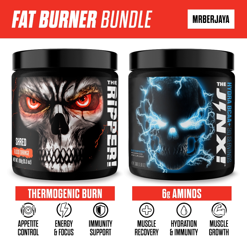 JNX Sports The Ripper! Fat Burner Preworkout and The Jinx! Bcaa 30 ...