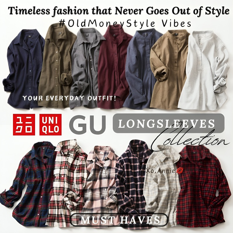Authentic UNI.QLO • GU Longsleeves Haul | Hoodie Cardigan Linen Flannel ...