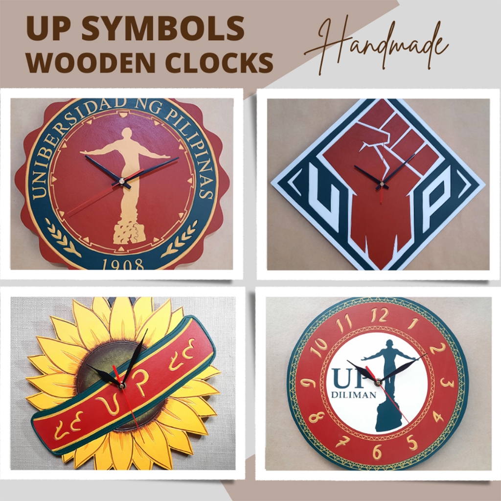 UP Symbols Oble Maroons Sunflower Sablay Handmade Wooden Wall Clock, on ...