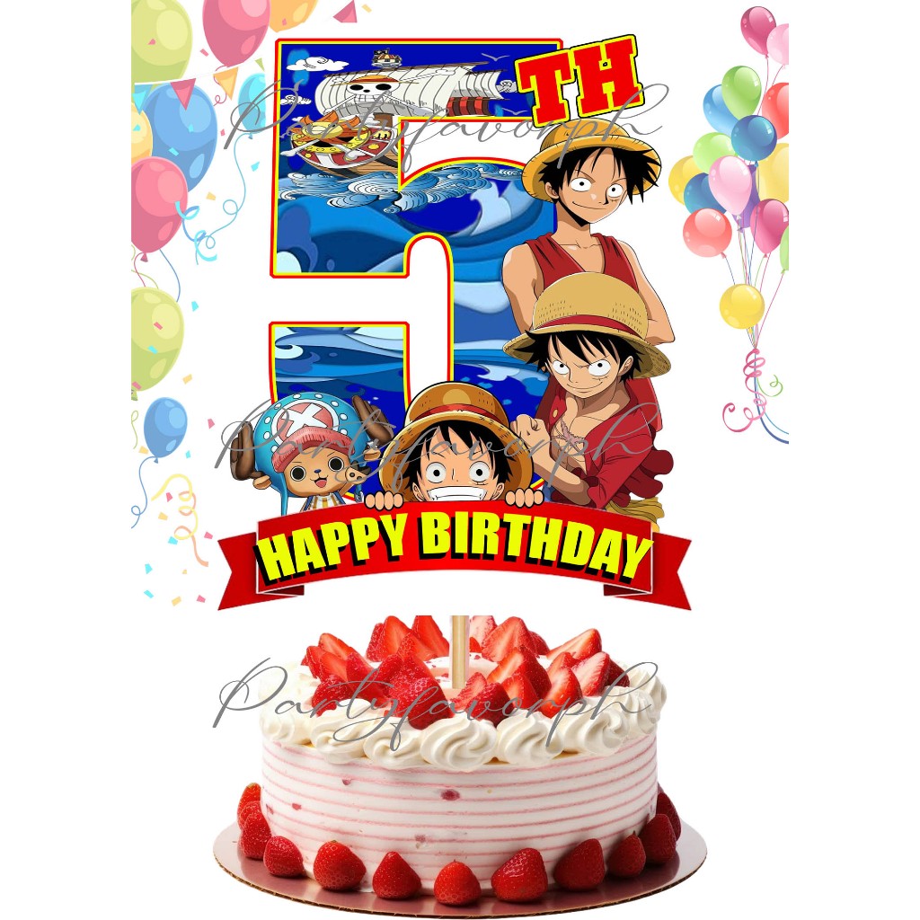 ONE PIECE/ LUFFY NUMBER CAKE TOPPER for cake decoration/partyfavorph ...
