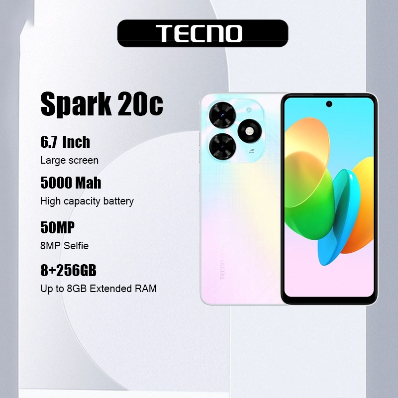 Tecno Spark 20C Cellphone Original Android 5G 8+256GB Big Sale Dual Sim ...