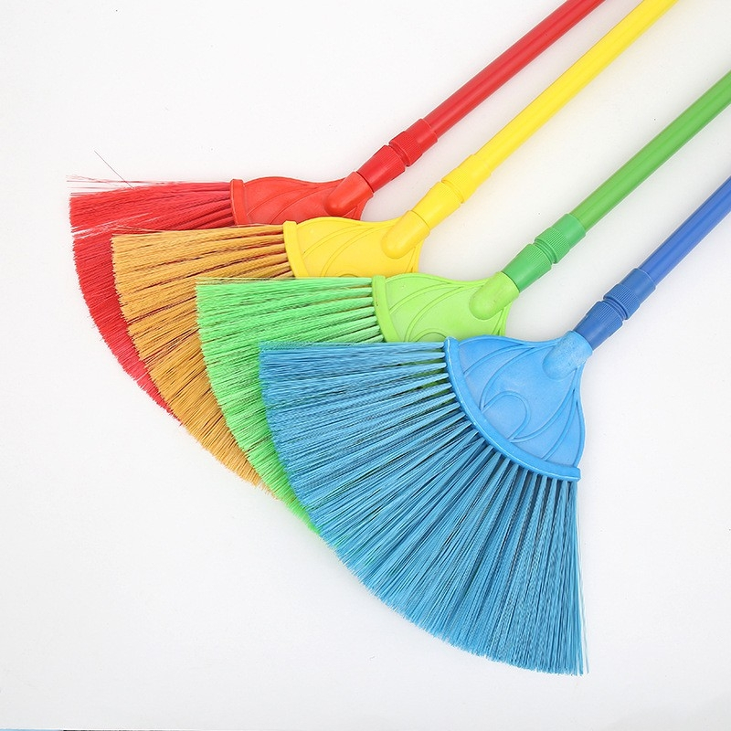 Extendable Plastic Handle Whisk Broom/Plastic Fan Shaped Broom Colorful ...