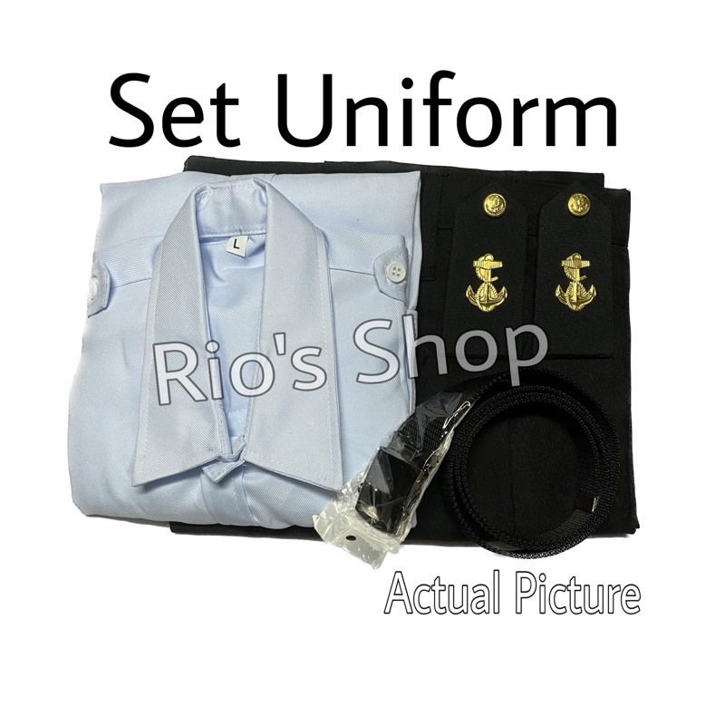 Set Marine Uniform with Polo,Black Pants,Shoulder Board and Garrison ...