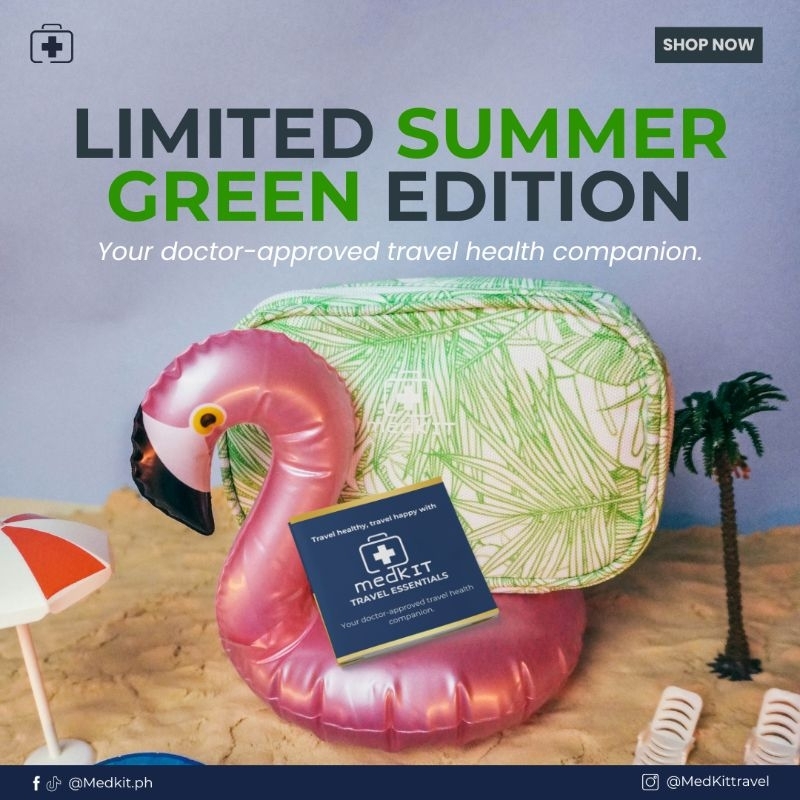 MedKit Limited Summer Green Compact Portable Essential Travel Medicine ...